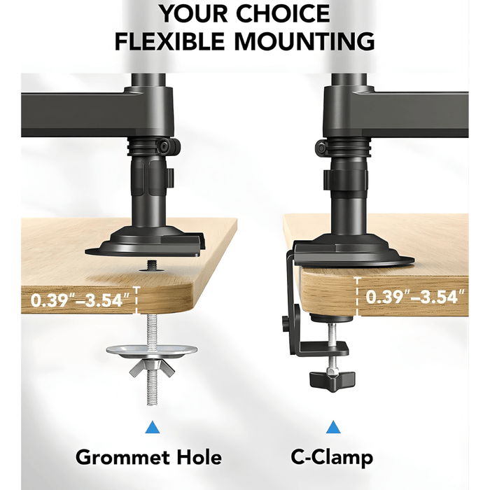 HUANUO Elevation Dual Monitor Arm for 13 to 32 Inch Screens