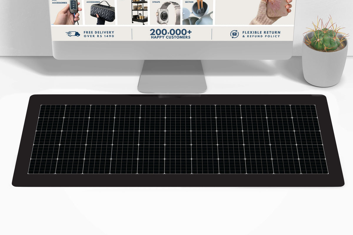 Printed Leather Desk Mat - Grid