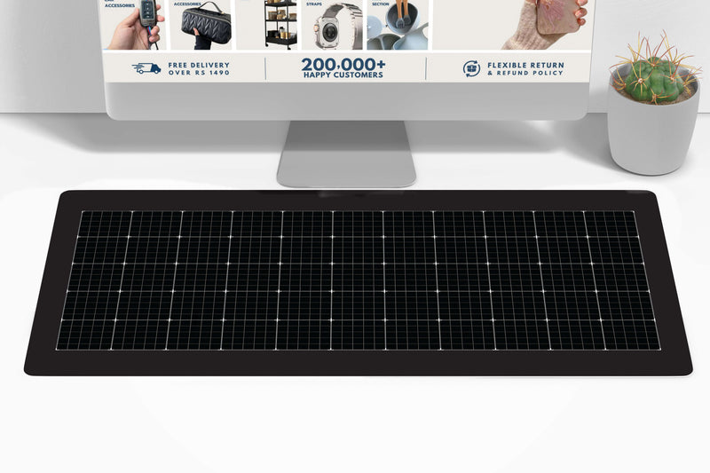 Printed Leather Desk Mat - Grid